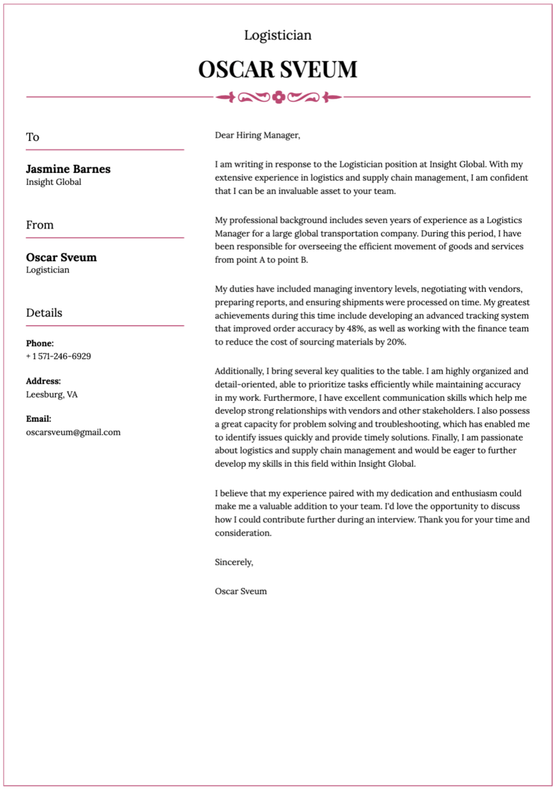 Perfect Logistics Resume Examples: Get Hired Faster