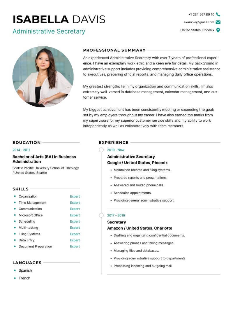 Secretary Resume: Examples, Writing Guide and Tips